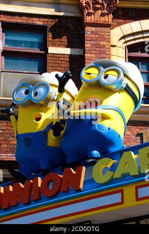 Statue of "HAPPY MINION", located in Universal Studios Japan, Osaka ...