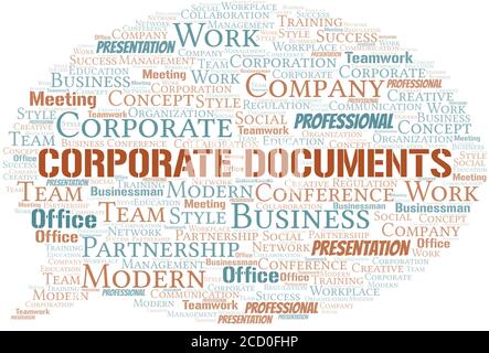 Corporate Documents vector word cloud, made with the text only Stock ...