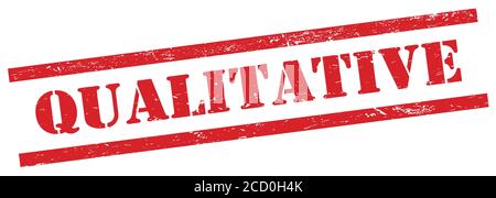 QUALITATIVE text on red grungy vintage rectangle stamp Stock Photo - Alamy