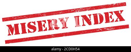 MISERY INDEX text on red vintage grungy round rubber stamp Stock Photo ...