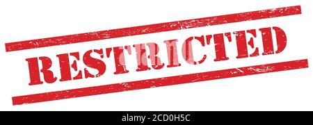 RESTRICTED red grungy rectangle stamp sign Stock Photo - Alamy