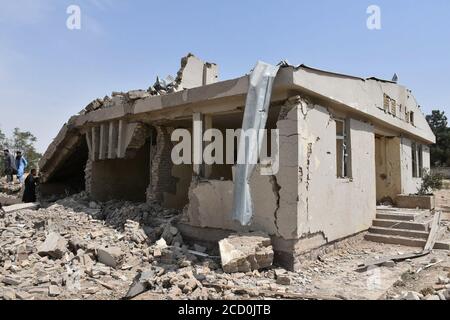 Bomb damaged building on Camp Slayer, in Baghdad, Iraq, during the ...