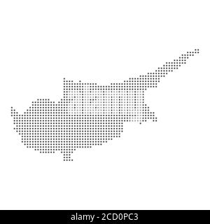 Cyprus map silhouette from black pattern mosaic structure of squares. Vector illustration Stock ...