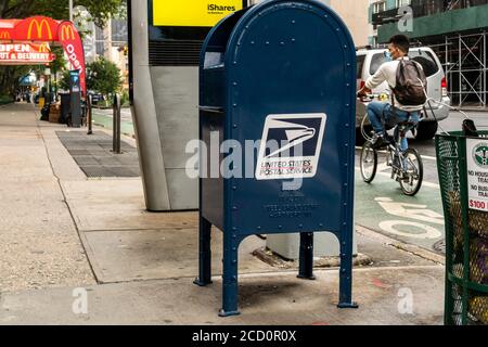 us postal service blue mailbox dropbox and grey relay mail box on ...