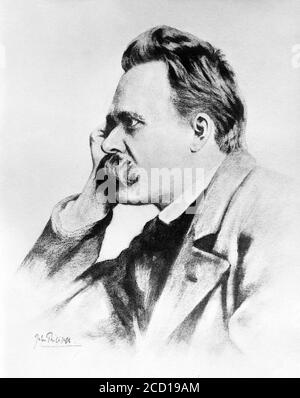 Friedrich Wilhelm Nietzsche a portrait from German money Stock Photo ...