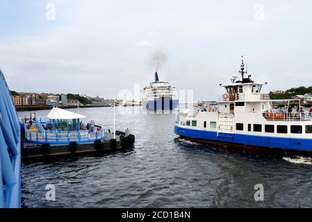 Passenger ferries at Shields Ferry landing, South Shields, River Tyne ...