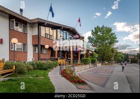 Jasper, Alberta - August 3, 2020: View of the exterior facade of the ...