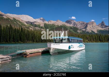 Jasper, Alberta - August 3, 2020: View of the exterior facade of the ...