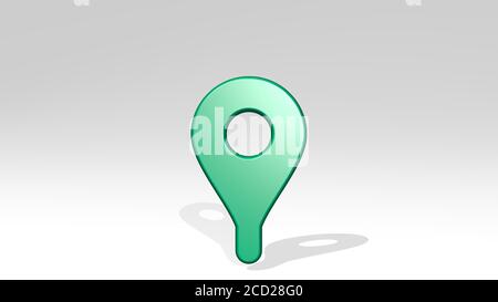 pin 3D icon casting shadow - 3D illustration for map and background ...