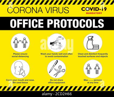 Office protocol poster or public health Royalty Free Vector Stock ...