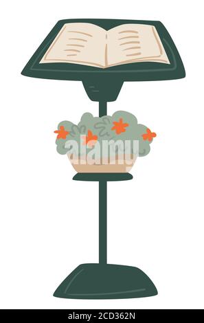 Menu Board Display On Stand In Flat Vector Illustration Symbolizing ...