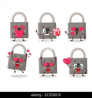 Locker cartoon character with love cute emoticon Stock Vector Image ...