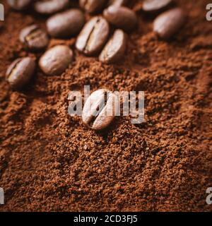 Texture of coffee beans, light soft light and steam from coffee ...