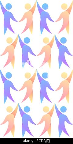 Seamless texture with multicolored dancing people. Vector pattern for ...