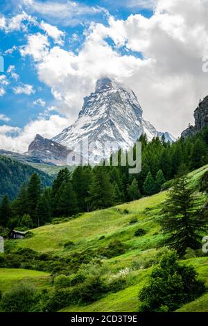 A picturesque view of a snow covered mount a waterfall Stock Photo - Alamy