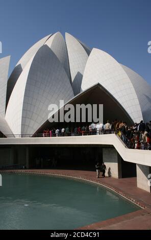 Lotus temple Baháʼí House of worship in New Delhi, India, beautiful ...