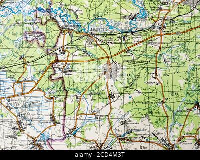 Topographic map of the city of Novozybkov and its environs Stock Photo ...