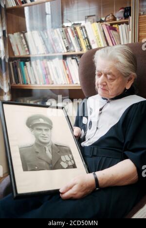 ***FILE PHOTO*** Josefa Slanska, widow of Rudolf Slansky, poses on ...