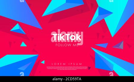 Creative trends Tik tok background with geometric gradient shapes, text ...