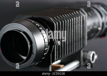 Closeup shot of a bellows device for macro photography Stock Photo - Alamy