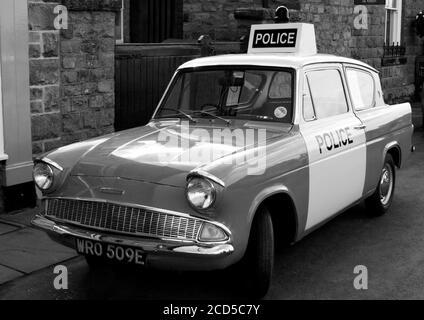 Police Ford Anglia Panda Car used in the ITV programme Heartbeat Stock ...