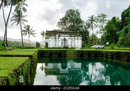 Beautiful view of Surla Mosque and Tank during monsoon season at Surla ...