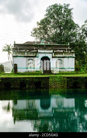 Beautiful view of Surla Mosque and Tank during monsoon season at Surla ...