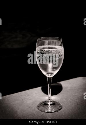Sparkling Mineral Water in a Glass, side view Stock Photo - Alamy