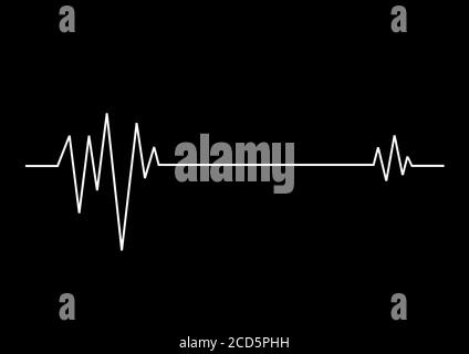 Heartbeat icon. Electrocardiogram, ecg or ekg isolated on white ...