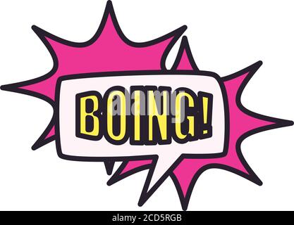 boing explosion bubble line style icon design of pop art retro ...