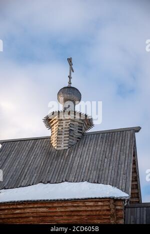 Wooden churches at Obdorsk Ostrog (Fortress), Salekhard, Yamalo-Nenets ...