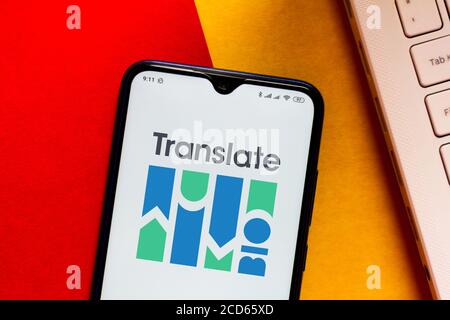In this photo illustration the Translate Bio logo seen displayed on a ...