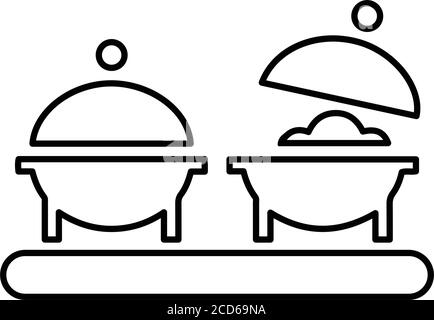 Dish bruschetta icon outline vector. Food snack. Cheese bread Stock ...