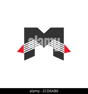 letter m stripes fast arrow geometric logo vector Stock Vector Image ...