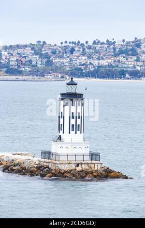 Angels Gate Lighthouse Entrance to Port of Los Angeles, San Pedro ...