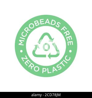 Zero plastic microbeads free icon. Recycle triangle and number zero in ...