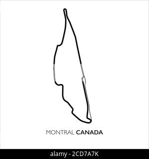 Montreal circuit, Canada. Motorsport race track vector map Stock Vector ...