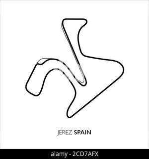 Jerez circuit, spain. Motorsport race track vector map Stock Vector ...