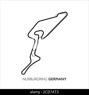 Nurburgring circuit, Germany. Motorsport race track vector map Stock ...