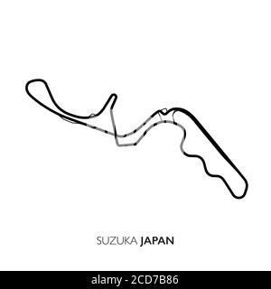 Suzuka circuit, Japan. Motorsport race track vector map Stock Vector ...