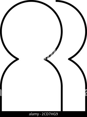 2 people tandem icon. Group of persons. Simplified human pictogram ...