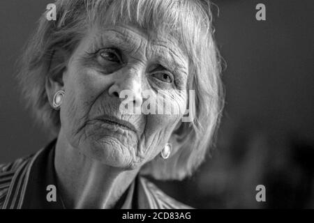Interview portrait of Lady Helen Brook aged 85 at her home in north ...