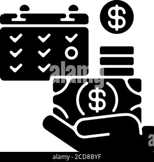 employee wages symbol icon, black vector sign with editable strokes ...