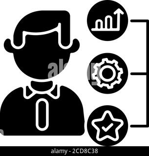 Employee abilities and skills glyph icon. Professional qualities. Job ...