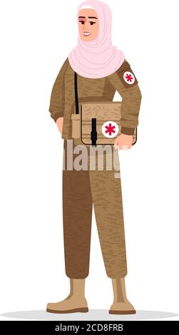 Military doctor semi flat RGB color vector illustration Stock Vector ...