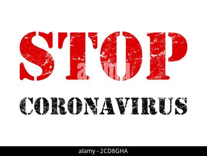 Stop Virus - Word Corona Virus Banner Blue Isolated with Color ...