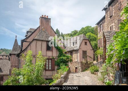 The Beautiful Medieval Historic Town of Conques with Famous Church of ...