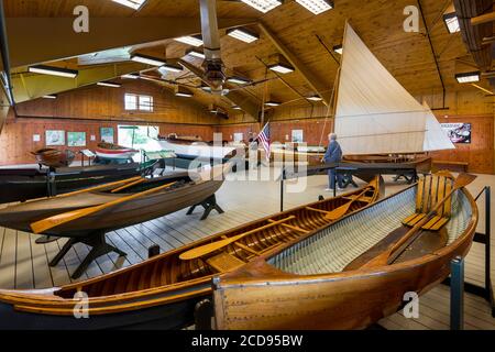 New York, Clayton, Antique Boat Museum. Vintage Chris-Craft collection. Vintage 1942 De Luxe ...