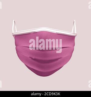 Digitally render of a pink surgical face mask, 3d illustration Stock ...