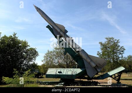 The V750 VU surface-to-air missile rocket launcher displayed at the ...